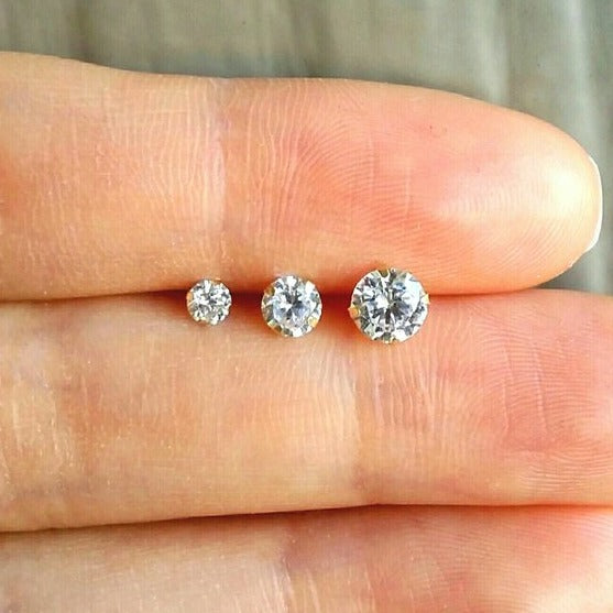 14k Gold Studs – Origami Jewels