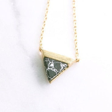 Triangle Gemstone Necklace – Origami Jewels