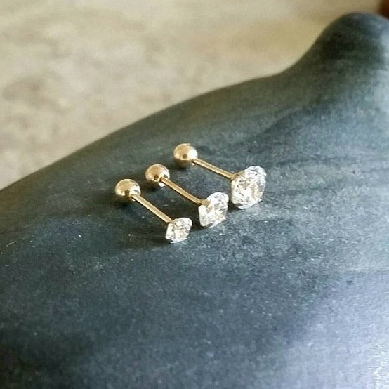 14k Gold Studs – Origami Jewels