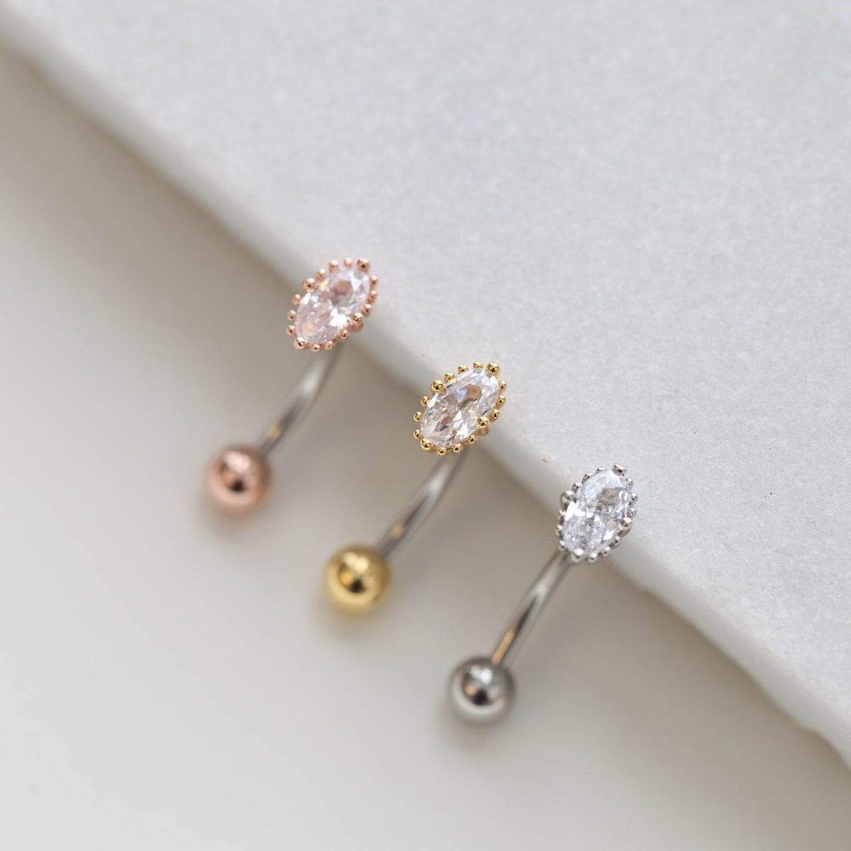 Oval Navel Ring – Origami Jewels