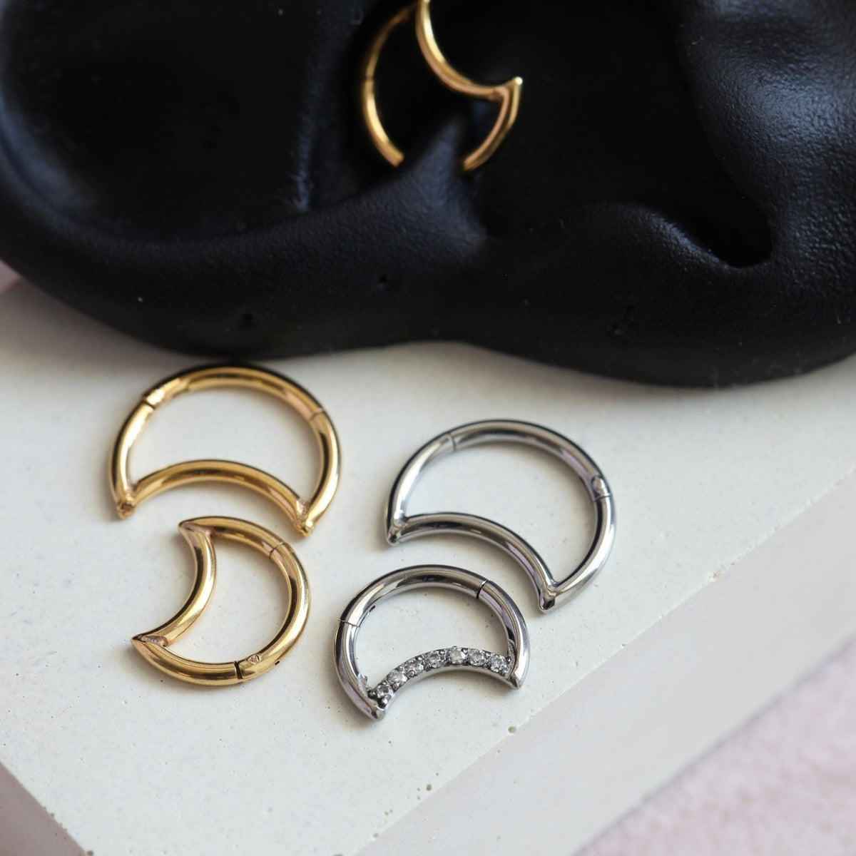 Moon Clicker Hoop – Origami Jewels