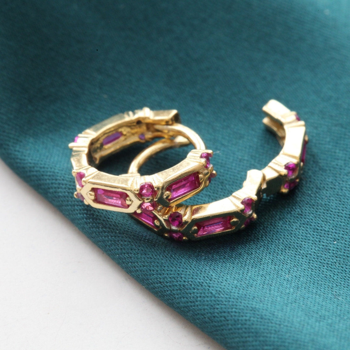 Pave Delicate Gold Hoops – Origami Jewels